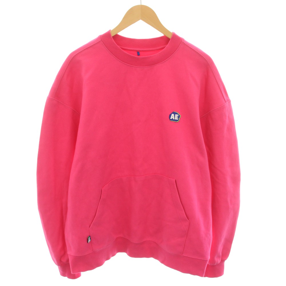 【中古】アーダーエラー ADER ERROR 19AW ワッペンスウェット トレーナー クルーネック ロゴワッペン 刺繍 3 ピンク 19AFWTO02PK1 /YT メンズ 【ベクトル 古着】 260616表記サイズ3実寸サイズ肩幅：約6...