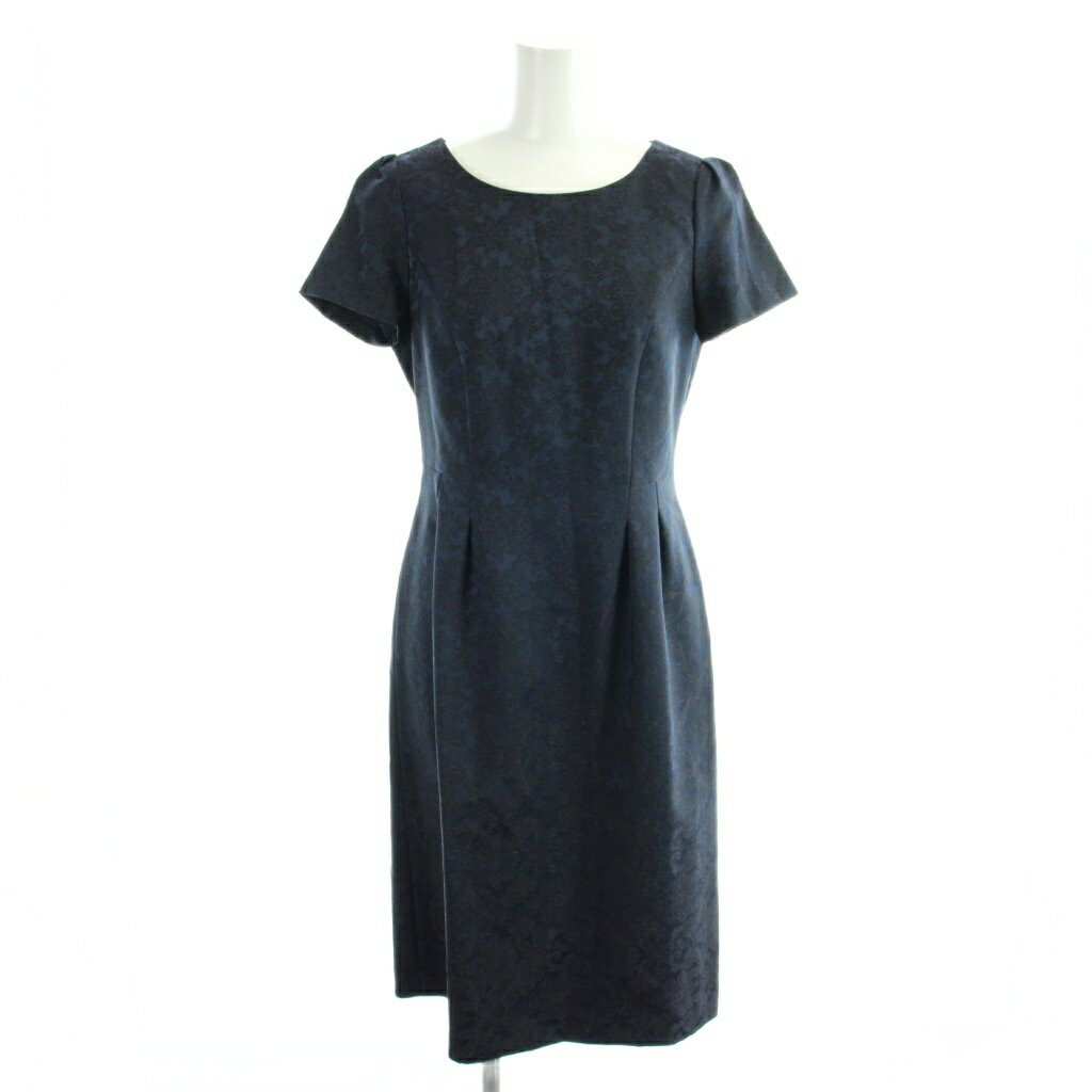 【中古】リファンネ Rifanne ワンピース 7 紺 ネイビー 花柄 ラウンドネック 半袖 /AP ■MA レディース 【ベクトル 古着】 260616表記サイズ7実寸サイズ肩幅：約34cm　身幅：約38.5cm　袖丈：約17cm　総丈：...