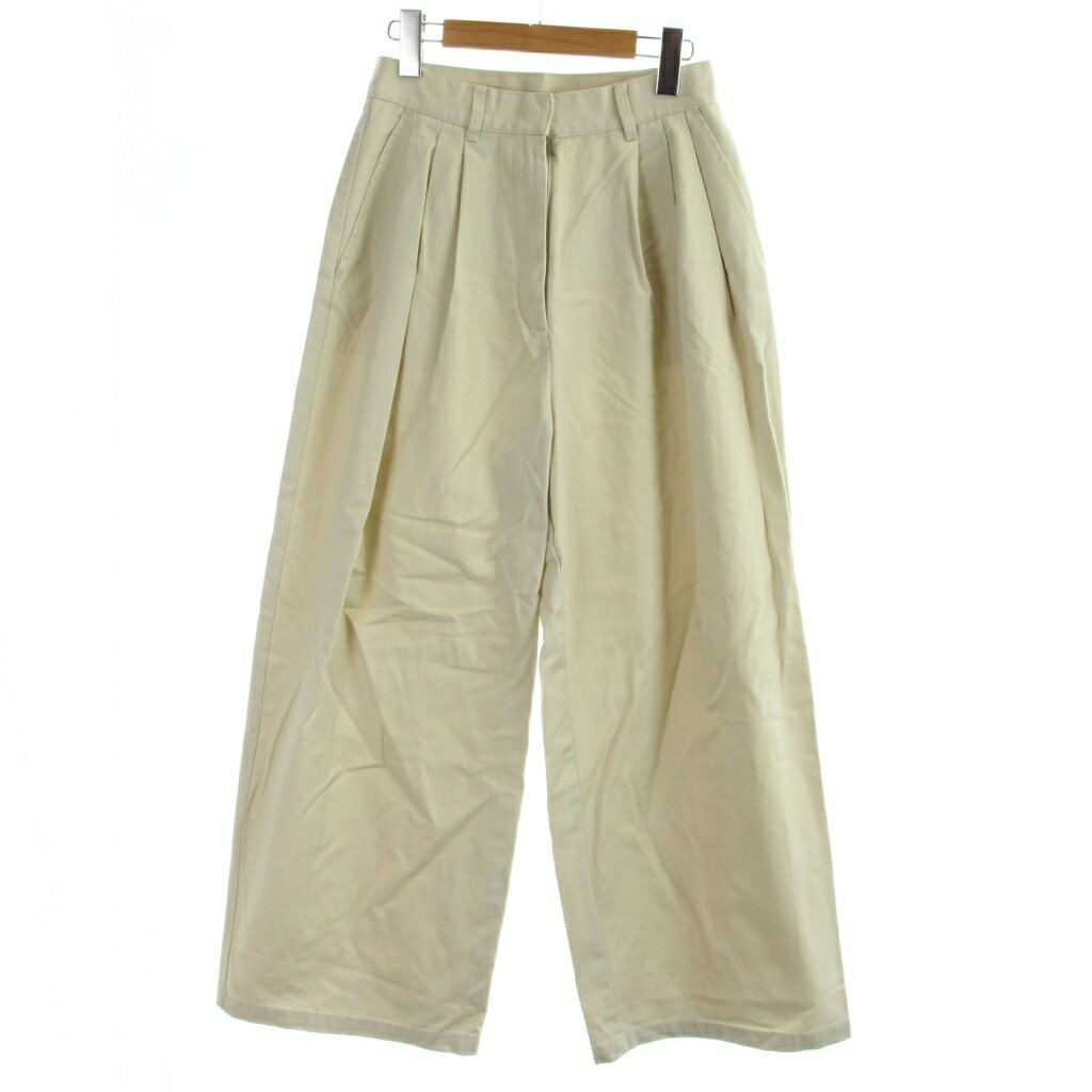 【中古】シテン CITEN パンツ S ベージュ ワイドパンツ プリーツ 無地 /AP ■MA レディース 【ベクトル 古着】 260616表記サイズS実寸サイズウエスト：約63cm　もも幅：約34cm　裾幅：約29cm　股上：約34cm　...