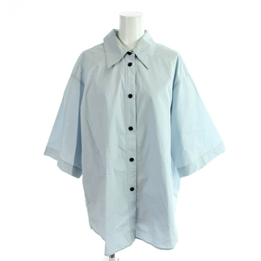 【中古】アンヌーク anuke Halfsleeve Broad Shirts シャツ ブラウス F 青 ブルー 無地 レギュラーカラー 半袖 62510411 /AP50 レディース 【ベクトル 古着】 260618表記サイズF実寸サイズ...