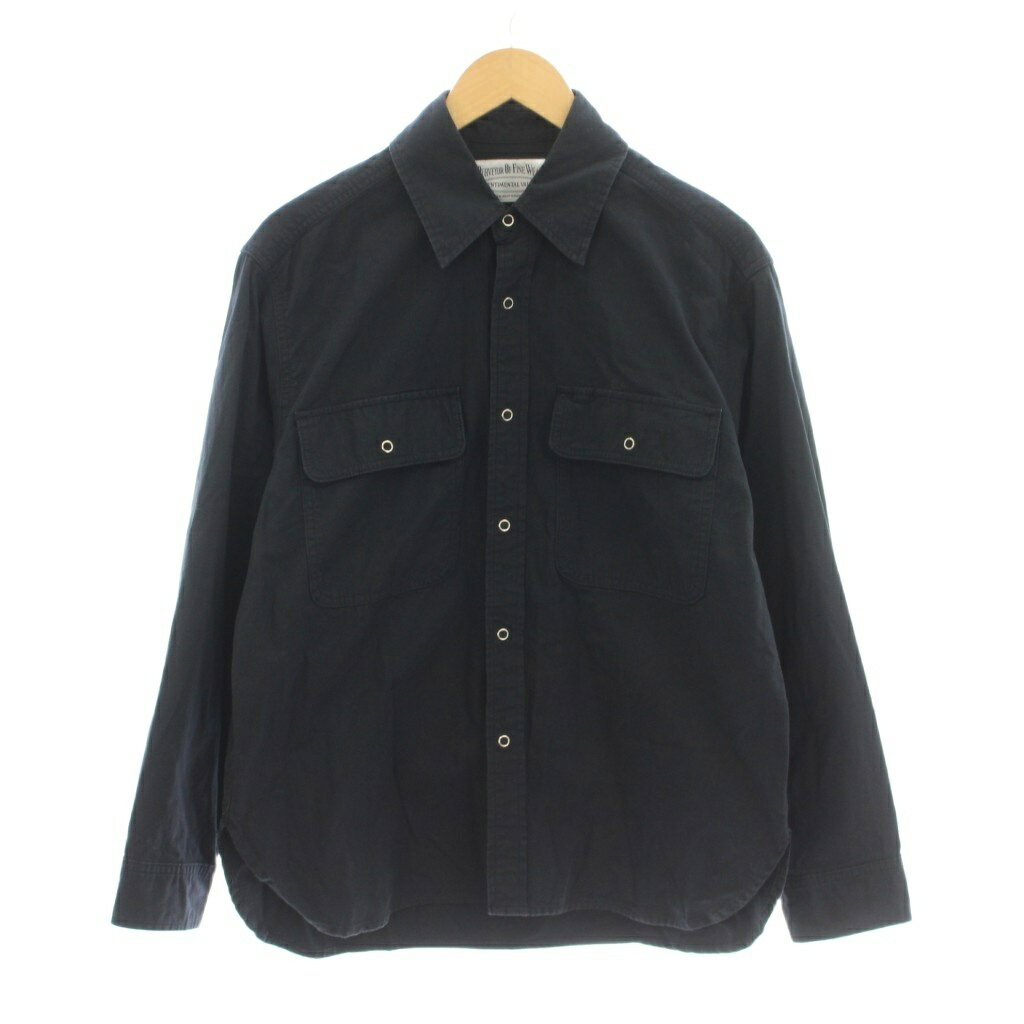 【中古】B&Y ユナイテッドアローズ BEAUTY&YOUTH ビューティー&ユース バイセンチメンタルバリュー BYSENTIMENTALVALUE シャツ S 紺色 ネイビー 無地 レギュラーカラー 長袖 /LP39 メンズ 【ベクトル...