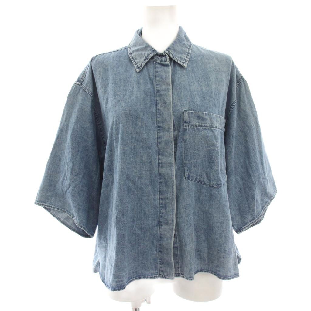 【中古】ザラ ZARA デニムシャツ ブラウス 七分袖 ワイドシルエット M インディゴ /HN8 レディース 【ベクトル 古着】 260619ブランドザラ ZARA表記サイズM実寸サイズ身幅：59cm　着丈：60cm　ゆき丈：56cm　　...