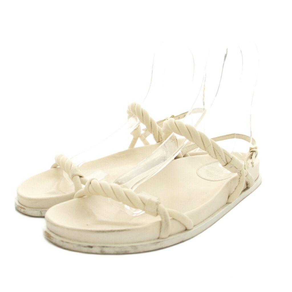 【中古】ジミーチュウ JIMMY CHOO ディオーサ フラット DIOSA FLAT サンダル アンクルストラップ レザー 38 アイボリー /YT レディース 【ベクトル 古着】 260619ブランドジミーチュウ JIMMY CHOO表...