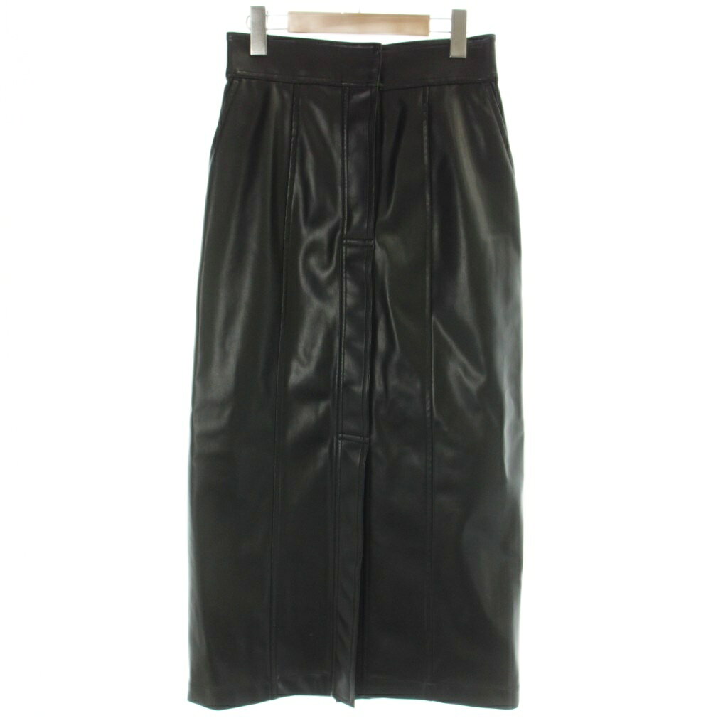 【中古】ソブ sov. ダブスタ 24AW フェイクレザータイトスカート 36 黒 ブラック ロング丈 スリット 0302-060-244 /AP5 レディース 【ベクトル 古着】 260703ブランドソブ sov. ダブスタ表記サイズ36...