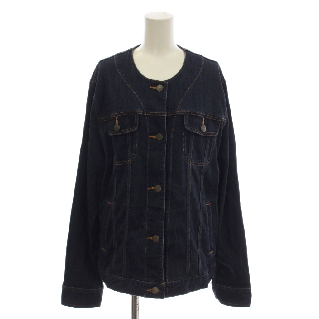 【中古】エディーバウアー EDDIE BAUER デニムジャケット 上着 PXL 紺色 ネイビー ノーカラー 長袖 /LP12 レディース 【ベクトル 古着】 260702ブランドエディーバウアー EDDIE BAUER表記サイズPXL実寸...
