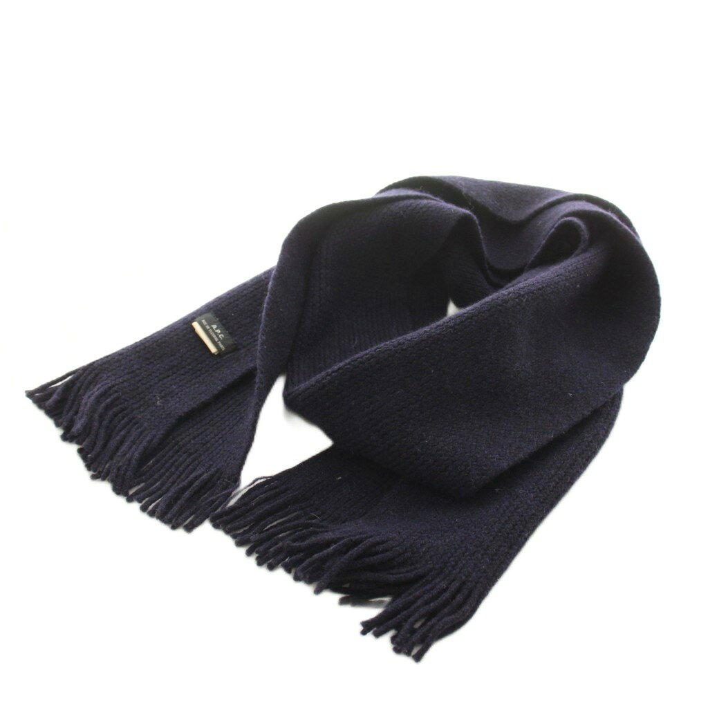 【中古】アーペーセー A.P.C. マフラー フリンジ ウール 紺 ネイビー /AN69 レディース 【ベクトル 古着】 260710ブランドアーペーセー A.P.C.実寸サイズ全長（フリンジ含まず）：約186cm　幅：約26cm　　素材毛...