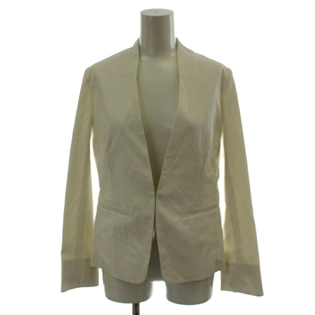 【中古】マッキントッシュフィロソフィー MACKINTOSH PHILOSOPHY ノーカラージャケット 長袖 無地 36 白 ホワイト /GG レディース 【ベクトル 古着】 260725ブランドマッキントッシュフィロソフィー MACKI...