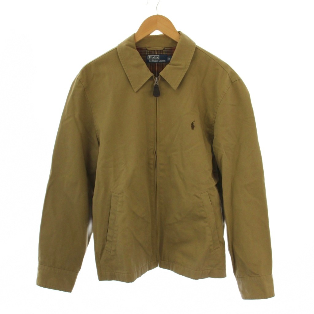 【中古】ポロ バイ ラルフローレン Polo by Ralph Lauren ブルゾン ジャケット ジップアップ ロゴ刺繍 L ベージュ JR-RL-LW-0130 /BM メンズ 【ベクトル 古着】 260305ブランドポロ バイ ラルフ...
