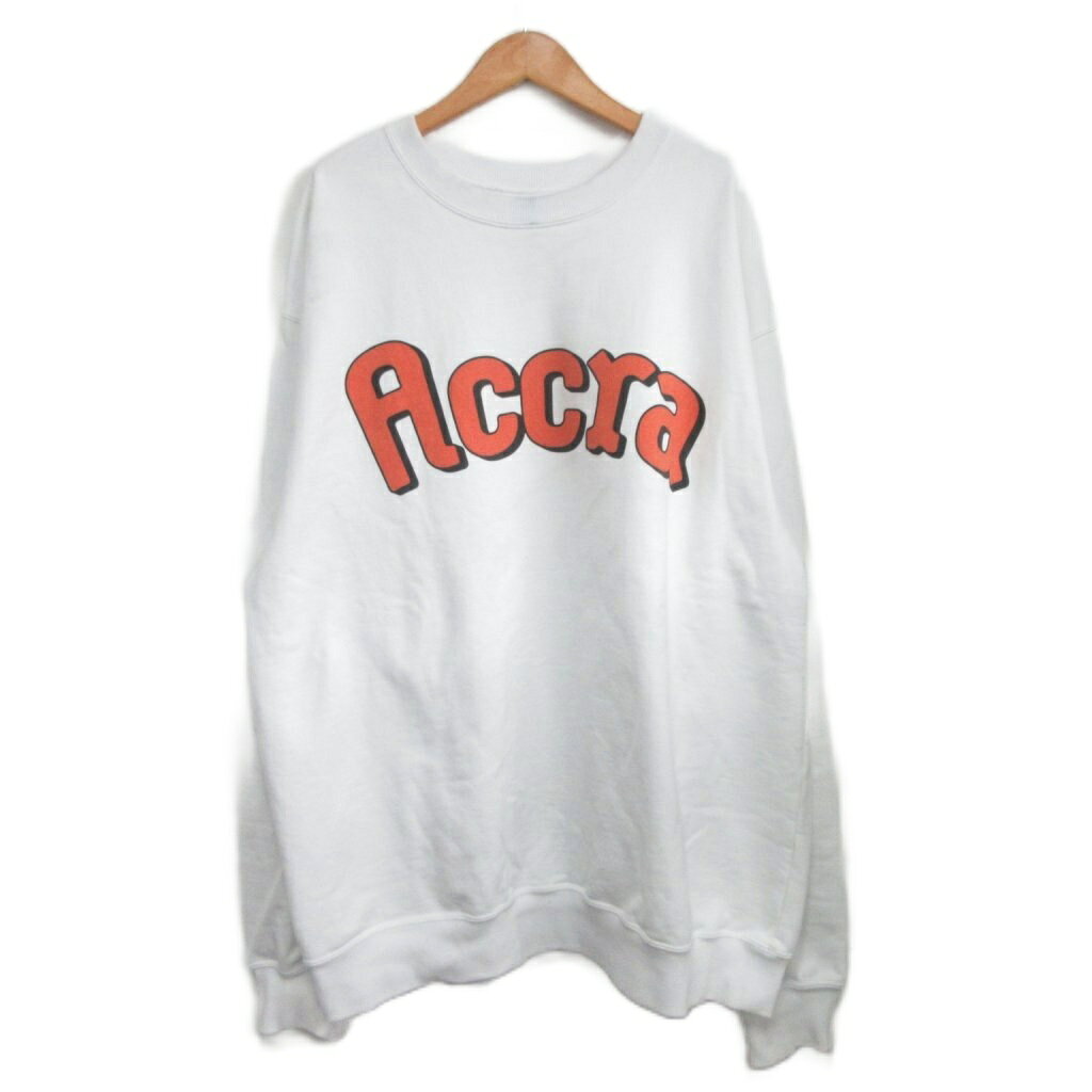 【中古】CLOUDY クラウディ プリント スウェットシャツ XL Accra White ホワイト メンズ 【ベクトル 古着】 260221表記サイズXL実寸サイズ肩幅：57cm　身幅：60cm　袖丈：69cm　着丈：73cm　　素材表地...