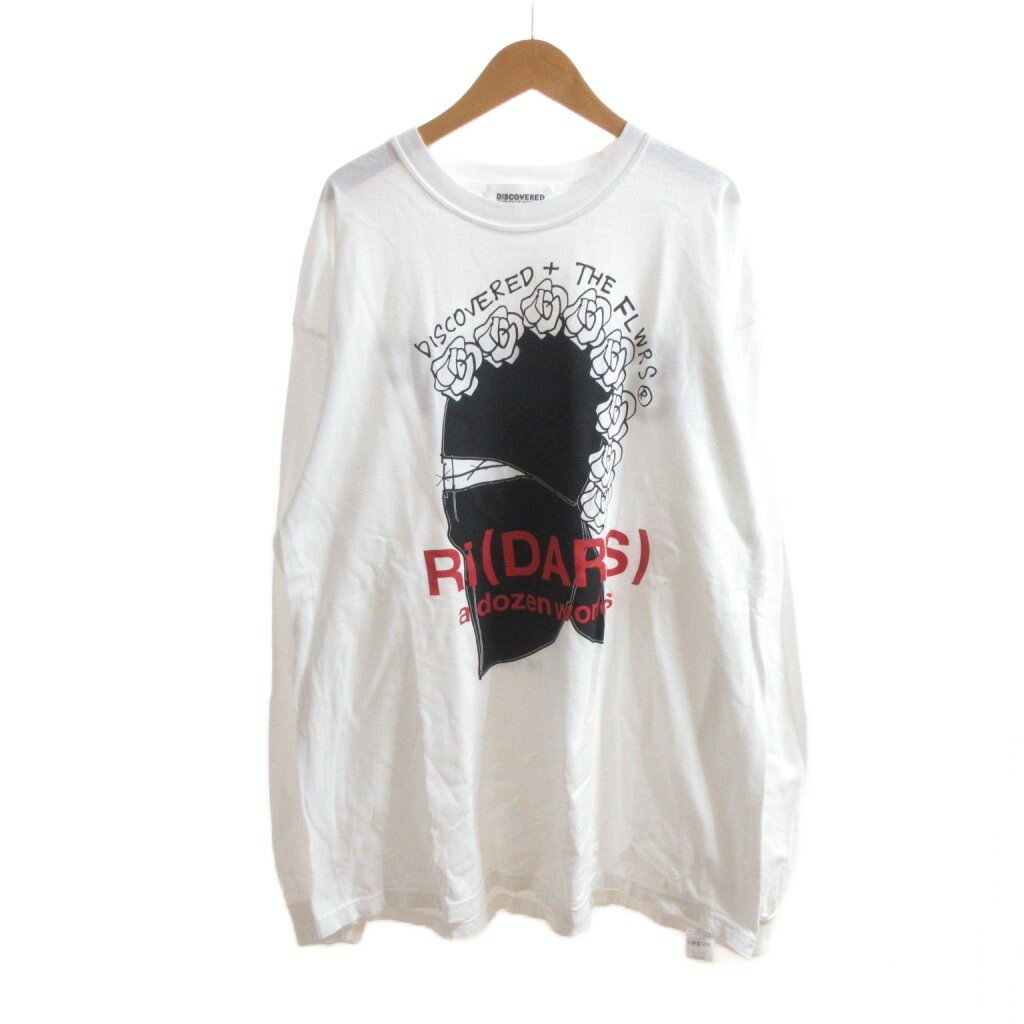 【中古】DISCOVERED 美品 Staff Long Sleeve T-shirt ロンT カットソー 長袖 F 白 ホワイト プリント/HW メンズ 【ベクトル 古着】 260414表記サイズF実寸サイズ肩幅：57cm　身幅：58cm...