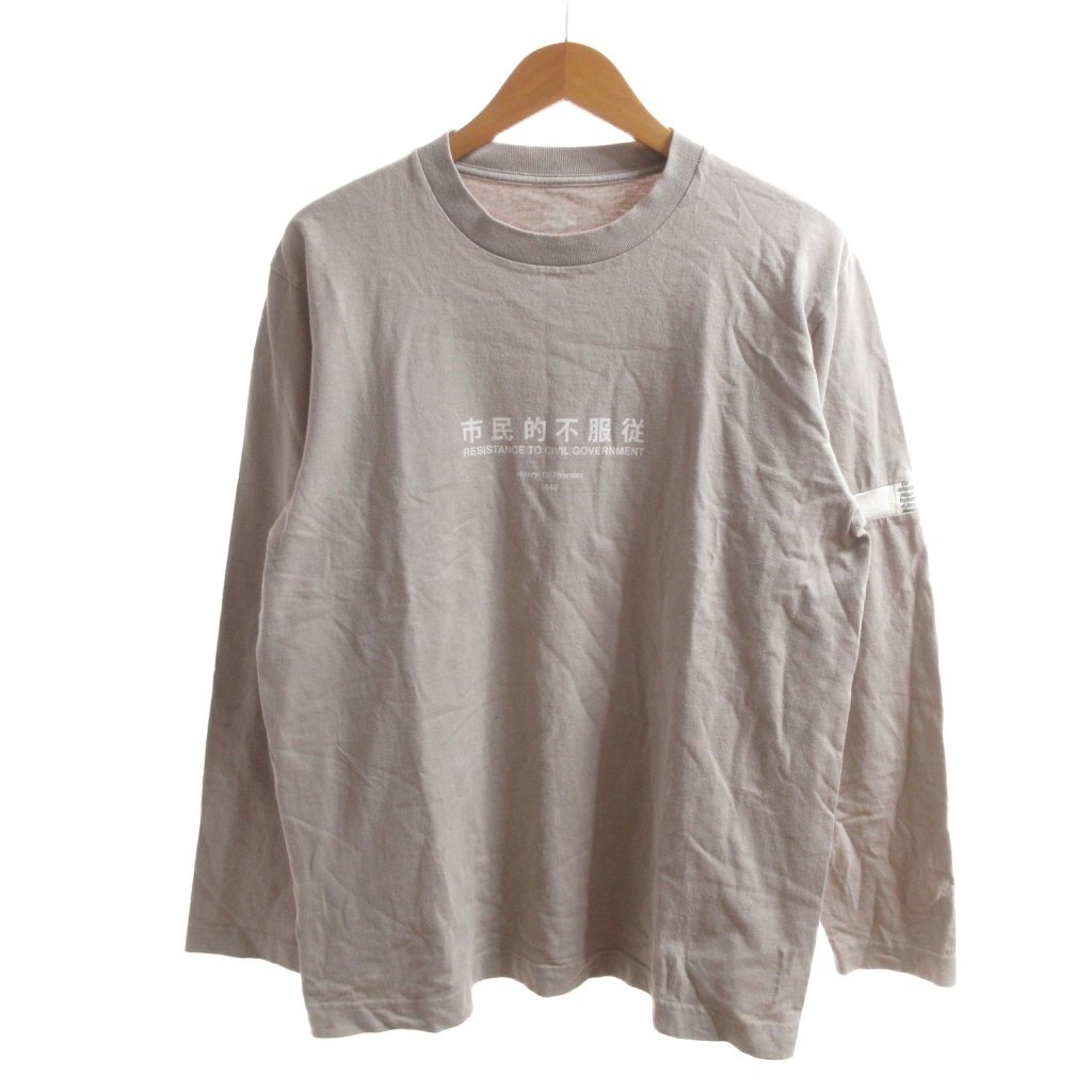 【中古】マウンテンリサーチ Mountain Research 市民的不服従 Tシャツ カットソー 長袖 ベージュ/HW メンズ 【ベクトル 古着】 260415ブランドマウンテンリサーチ Mountain Research表記サイズL実寸...