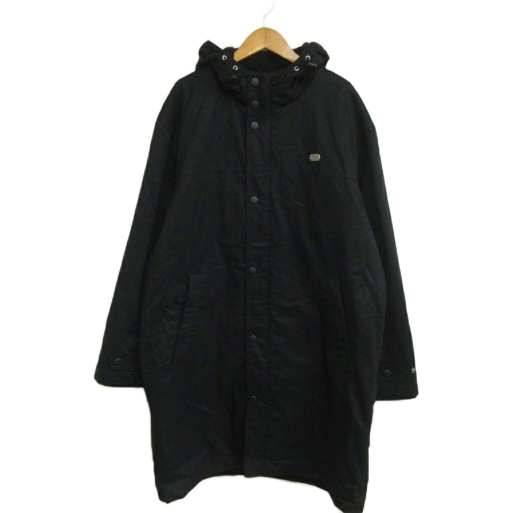 【中古】ラコステ LACOSTE フーデッドジャケット ミドル丈 裏地キルティング 4 黒 ブラック IBO96 メンズ 【ベクトル 古着】 260522ブランドラコステ LACOSTE表記サイズ4実寸サイズ肩幅：55cm　身幅：67cm　...