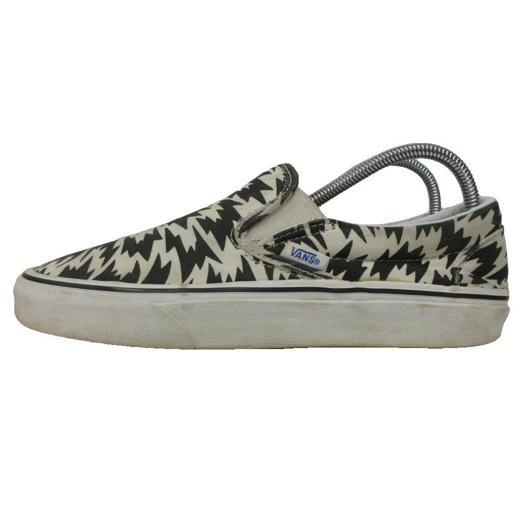【中古】バンズ VANS × ELEY KISHIMOTO スリッポン フラッシュ総柄 US6 黒 ブラック 白 ホワイト メンズ レディース 【ベクトル 古着】 260531ブランドバンズ VANS表記サイズメンズUS6レディースUS7....