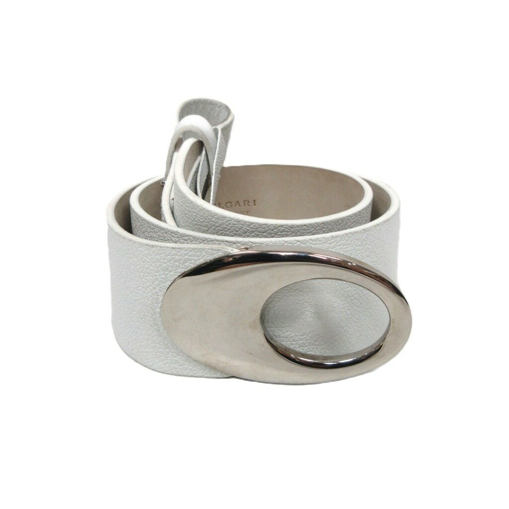 【中古】ブルガリ BVLGARI ラグジュアリー ラウンドバックルベルト レザー 白 ホワイト レディース 【ベクトル 古着】 260626ブランドブルガリ BVLGARI表記サイズ34/85実寸サイズ最小ウエスト：91cm　最大ウエスト：...