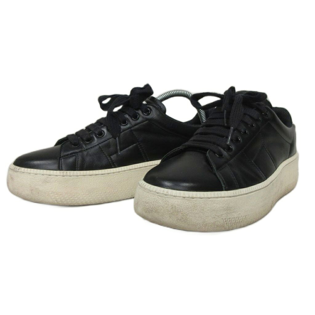 【中古】メゾンマルジェラ 22 Maison Margiela 22 20SS GAME SET MATCH LLU 厚底レザースニーカー 41 26cm相当 黒 ブラックIBO100 メンズ 【ベクトル 古着】 260725ブランドメゾン...