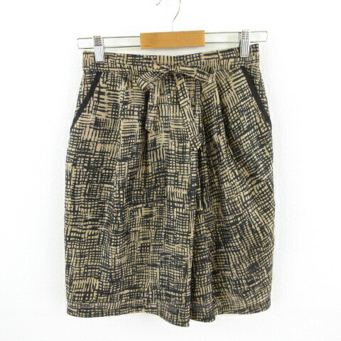 【中古】スタイルコム style com ミニスカート コクーン 総柄 サテン ベージュ 黒 9 *A432 レディース 【ベクトル 古着】 240607ブランドスタイルコム style com表記サイズ9 日本サイズM程度実寸サイズウエス...