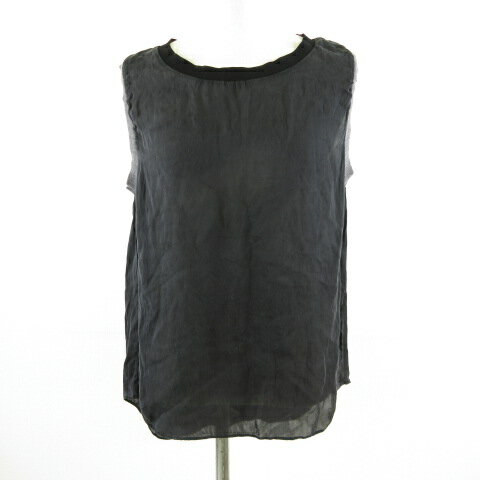 【中古】ティスケンスセオリー theyskens theory カットソー ノースリーブ 黒 *T998 レディース 【ベクトル 古着】 240708表記サイズ表記はございませんが、M相当だと思われます。実寸サイズ身幅：49cm　総丈：68...