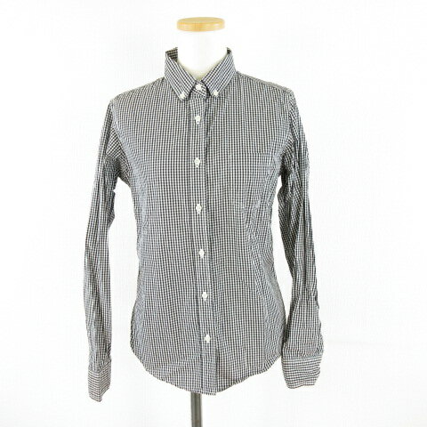 【中古】ユニクロ UNIQLO ボタンダウンシャツ ブラウス 長袖 ギンガムチェック 黒 白 S *A494 レディース 【ベクトル 古着】 240920ブランドユニクロ UNIQLO表記サイズS実寸サイズ肩幅：36cm　身幅：44cm　着...
