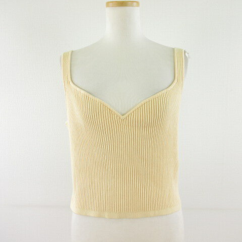 【中古】エイチ&エム H&M ニットキャミソール ビスチェ リブ クロップド丈 黄 XL *T634 レディース 【ベクトル 古着】 250708ブランドエイチ&エム H&M表記サイズEUR XL US XL CA TG MX XG CN ...
