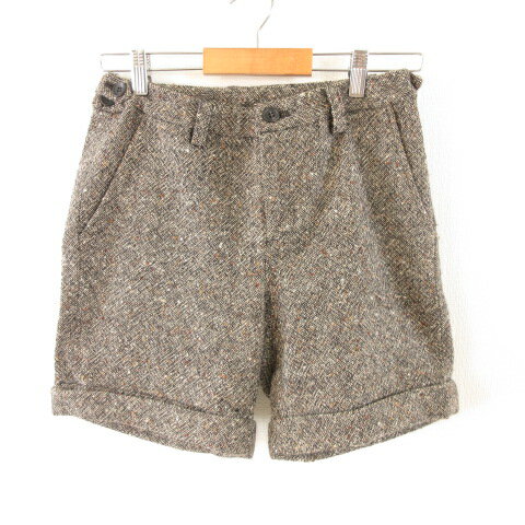 【中古】メリケン ヘッドクォーターズ MERICAN HEADQUARTERS ショートパンツ ハーフ 黒 茶 *T783 レディース 【ベクトル 古着】 260211表記サイズ表記はございませんが、M相当だと思われます。実寸サイズウエスト...