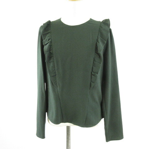 【中古】ザラウーマン ZARA WOMAN カットソー ブラウス 長袖 フリル 緑 M *T158 レディース 【ベクトル 古着】 260313ブランドザラウーマン ZARA WOMAN表記サイズM実寸サイズ肩幅：38cm　身幅：45cm　...