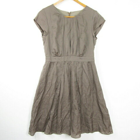 【中古】ノーリーズ Nolley's Light ワンピース 半袖 膝下丈 綿 38 カーキ kz12239 レディース 【ベクトル 古着】 250708ブランドノーリーズ Nolley's表記サイズ38(M程度) T154-162 B79...