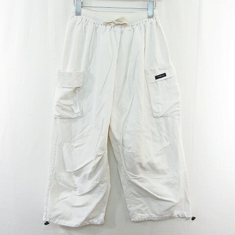 【中古】ネオス neos addictive design ワイドパンツ ワークパンツ 綿 XL ホワイト 大きいサイズ kz14661 レディース 【ベクトル 古着】 260310表記サイズXL実寸サイズウエスト：62-cm　もも幅：36...