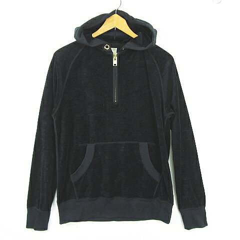 【中古】ユナイテッドアローズ UNITED ARROWS GOD LOVES REAL ベロア パーカー 長袖 ハーフジップ コットン M ブラック kz15279 レディース 【ベクトル 古着】 260430ブランドユナイテッドアローズ ...