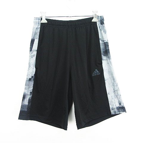 【中古】アディダス adidas パンツ ボトムス ショート ハーフ 切替 ライン ロゴ S ブラック スポーツウェア ※EKM メンズ 【ベクトル 古着】 251021ブランドアディダス adidas表記サイズS実寸サイズウエスト：62〜...