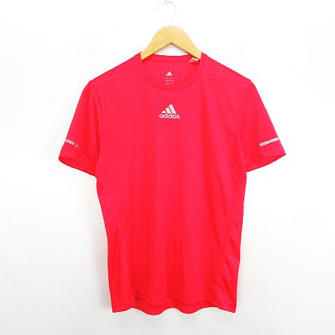 【中古】アディダス adidas running Tシャツ カットソー 半袖 クルーネック ロゴ M レッド ランニングウェア ※EKM メンズ 【ベクトル 古着】 260603ブランドアディダス adidas表記サイズM実寸サイズ肩幅：4...