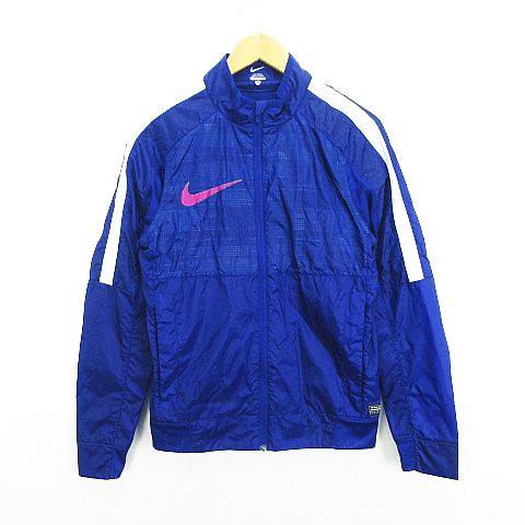 【中古】ナイキ NIKE ジャンパー ブルゾン ウィンドブレーカー 長袖 ジップアップ ロゴ S ブルー フットボールウェア ※EKM メンズ 【ベクトル 古着】 260426ブランドナイキ NIKE表記サイズS実寸サイズ身幅：47cm　着...