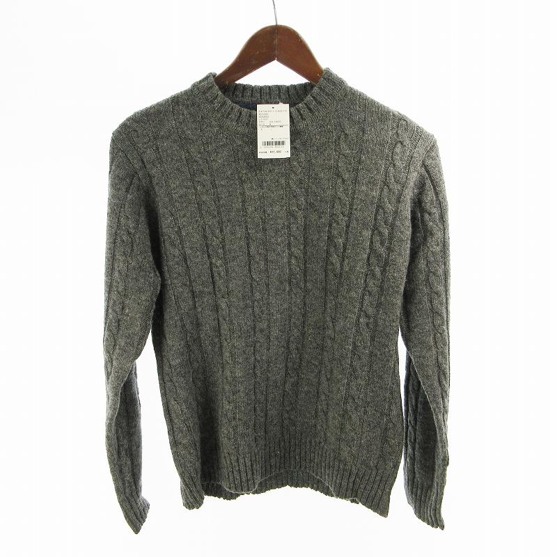 【中古】未使用品 33 Degrees M ケーブルニット セーター クルーネック グレー ウール トップス メンズ 【ベクトル 古着】 260729表記サイズM実寸サイズ肩幅：44cm　身幅：57cm　着丈：68cm　袖丈：65cm　　素...