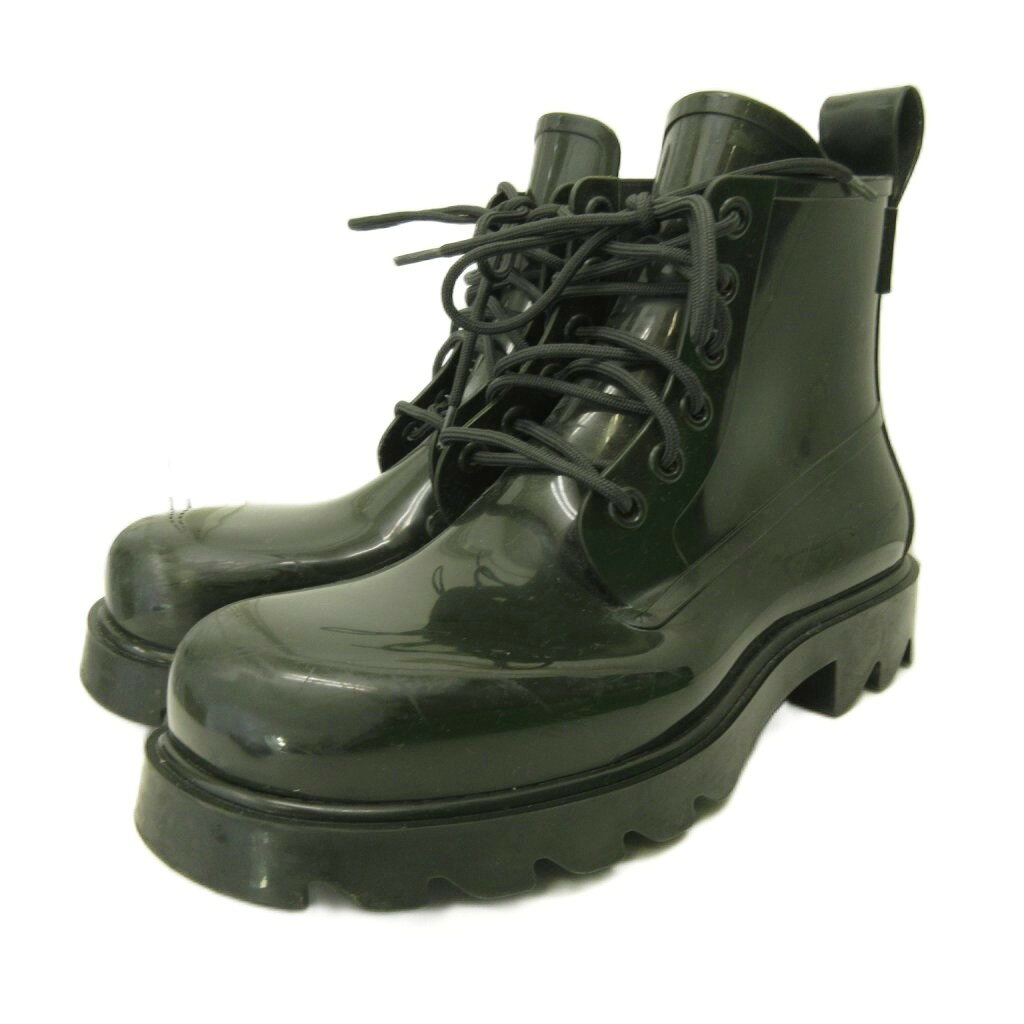 【中古】ボッテガヴェネタ BOTTEGA VENETA Stride Ancle Boots ストライド アンクルブーツ レインシューズ 6ホール 42 26.5cm 黒 ブラック系 0709 ☆AA★ メンズ 【ベクトル 古着】 2607...