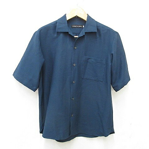 【中古】ALLOWED TO UNFOLD シャツ 半袖 オープンカラー ストレッチ 青 ブルー M メンズ 【ベクトル 古着】 251029表記サイズM実寸サイズ肩幅：49cm　身幅：60cm　着丈：74cm　袖丈：29cm　　素材ポリエ...