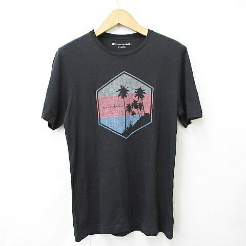 【中古】トラヴィスマシュー Travis Mathew ゴルフ スポーツウエア Tシャツ 半袖 丸首 プリント 2023年モデル 黒 ブラック M メンズ 【ベクトル 古着】 260610表記サイズM実寸サイズ肩幅：43cm　身幅：51cm...