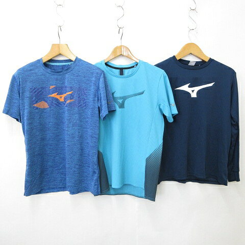 【中古】ミズノ MIZUNO シャツ スポーツウェア 3枚セット 半袖 長袖 丸首 ロゴ 総柄 青 紺 水色 ブルー ネイビー スカイブルー XL メンズ 【ベクトル 古着】 260928ブランドミズノ MIZUNO表記サイズXL(同表記)...
