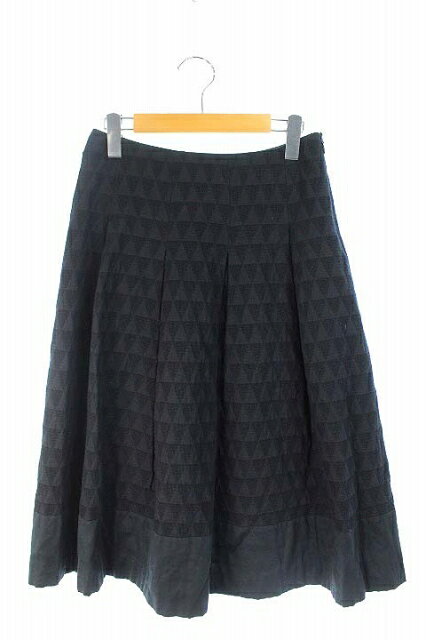 【中古】ワークフォーホリデイユナイテッドアローズ WORK FOR HOLIDAY UNITED ARROWS スカート フレア ロング 総柄 38 黒 /HK レディース 【ベクトル 古着】 180208 ブランド古着ベクトルプレミアム店...