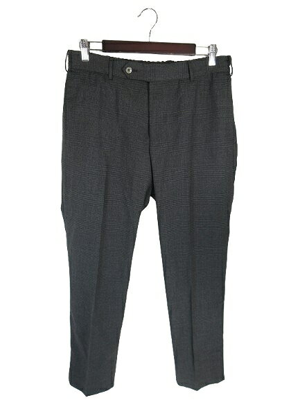 【中古】ピーティートリノ PT TORINO LODENFREY SLIM FIT パンツ スラックス ストレート ゴムウエスト ジッパーフライ チェック グレー サイズ50 QQQ メンズ 【ベクトル 古着】 260227ブランドピーティ...