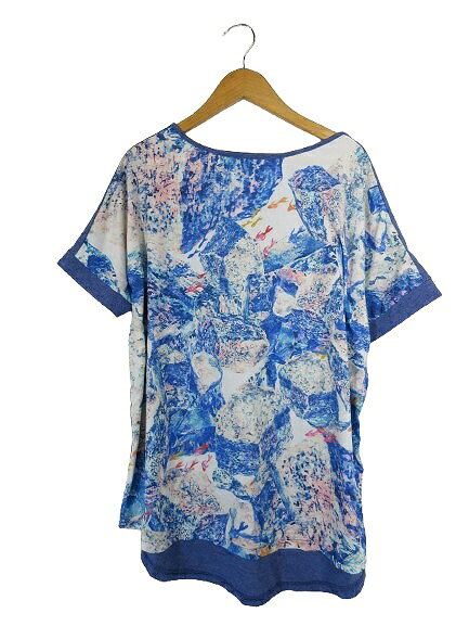 【中古】design tshirts store graphic グラニフ Tシャツ 半袖 プリント サイズ F ネイビー QQQ レディース 【ベクトル 古着】 260314表記サイズF実寸サイズ身幅：55cm　着丈：70cm　ゆき丈：4...