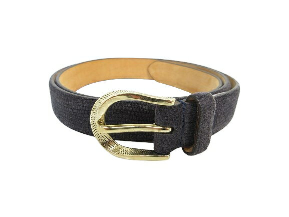 【中古】ティベリオフェレッティ TIBERIO FERRETTI ベルト レザー バックル ハトメ スウェード地 無地 ネイビー 95 QQQ メンズ 【ベクトル 古着】 260507実寸サイズ最小ウエスト：90cm　最大ウエスト：100c...