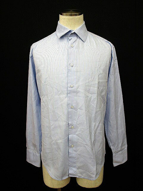 【中古】ザラマン ZARA MAN シャツ 長袖 ストライプ 40 青 ブルー メンズ 【ベクトル 古着】 170404 ブランド古着ベクトルプレミアム店ブランドザラマン ZARA MAN表記サイズ40実寸サイズ肩幅：43cm　身幅：49c...