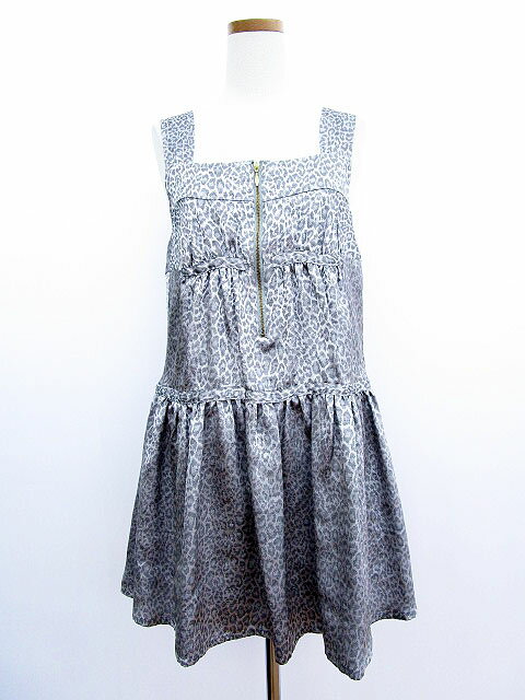 【中古】サベナ Sabena ワンピース ノースリーブ ヒョウ柄 レオパード ひざ丈 グレー レディース 【ベクトル 古着】 170416 ブランド古着ベクトルプレミアム店ブランドサベナ Sabena表記サイズ表記なし実寸サイズ身幅：41c...