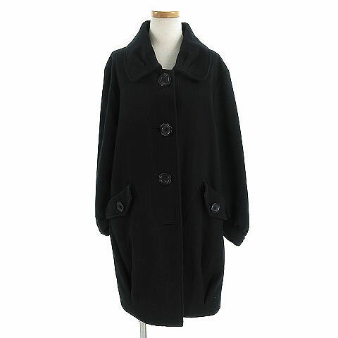 【中古】Recette A'la mode コート 長袖 ウール混 ブラック 黒 M レディース 【ベクトル 古着】 190108 ブランド古着ベクトルプレミアム店表記サイズM実寸サイズ肩幅：43cm　身幅：50cm　着丈：82cm　袖丈：...