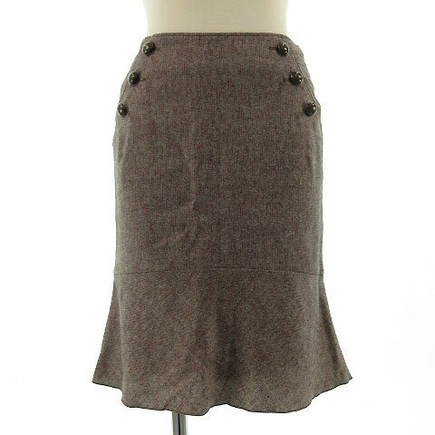 【中古】ソフール SOFUOL スカート ひざ丈 ツイード ブラウン系 茶 ピンク 1 レディース 【ベクトル 古着】 190703 ベクトルプレミアム店表記サイズ1実寸サイズウエスト：64cm　ヒップ：83cm　スカート丈：56cm　　素...