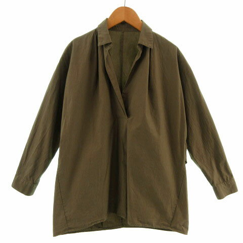 【中古】シンプリシテェ SIMPLICITE シャツ 長袖 プルオーバー コットン 日本製 ブラウン 茶 F レディース 【ベクトル 古着】 201218 ベクトルプレミアム店ブランドシンプリシテェ SIMPLICITE表記サイズF実寸サイ...