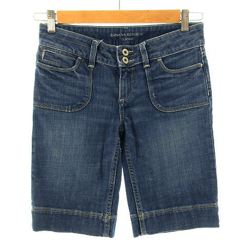 【中古】バナナリパブリック BANANA REPUBLIC パンツ ジーンズ デニム ハーフパンツ ユーズド加工 ブルー 青 0 レディース 【ベクトル 古着】 201028 ベクトルプレミアム店ブランドバナナリパブリック BANANA R...