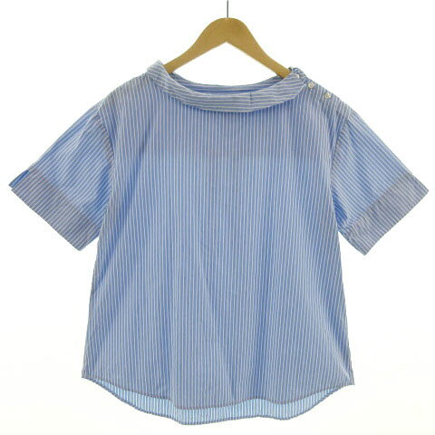 【中古】グリーンレーベルリラクシング ユナイテッドアローズ green label relaxing カットソー 半袖 ストライプ ブルー 青 ホワイト 白 レディース 【ベクトル 古着】 210308ブランドグリーンレーベルリラクシング ...