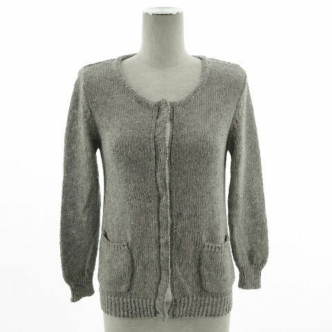 【中古】ロートレアモン LAUTREAMONT カーディガン ラウンドネック 長袖 ウール混 ミックス糸 グレー シルバー 38 レディース 【ベクトル 古着】 210913ブランドロートレアモン LAUTREAMONT表記サイズ38 (日...