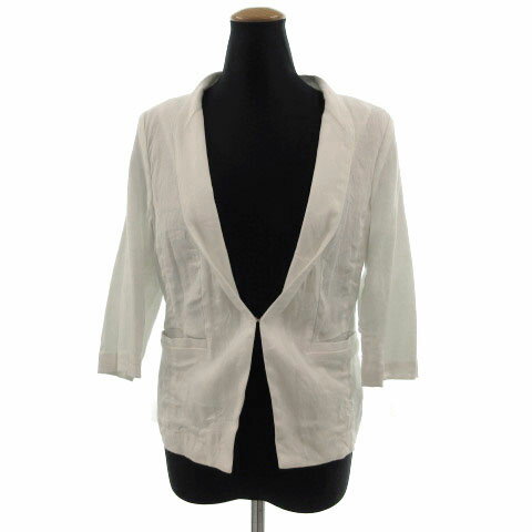 【中古】ランズエンド LANDS' END ジャケット アウター ショールカラー シンプル リネン混 ホワイト 白 9 レディース 【ベクトル 古着】 220111ブランドランズエンド LANDS' END表記サイズ9（日本サイズM程度）実...