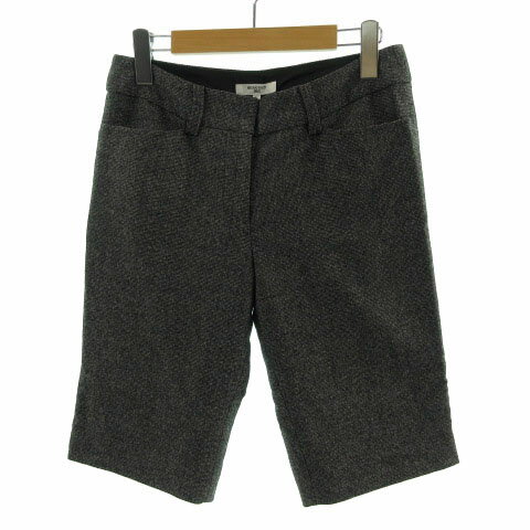 【中古】ナチュラルビューティーベーシック NATURAL BEAUTY BASIC パンツ ショートパンツ ひざ丈 ラメ ツイード ブラック 黒 ホワイト 白 L レディース 【ベクトル 古着】 220124ブランドナチュラルビューティーベ...
